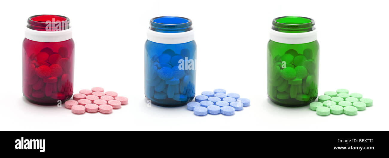 Bottles of Pills Stock Photo - Alamy