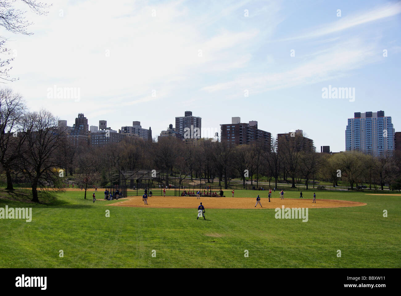 Baseball practice in Central Park in Manhattan Stock Photo - Alamy