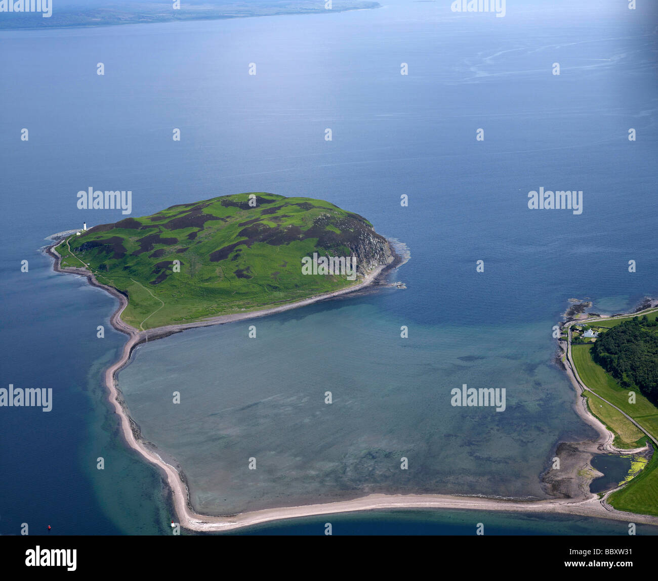 Davaar Island, at the entrance to Campbeltown Loch, Western Scotland ...