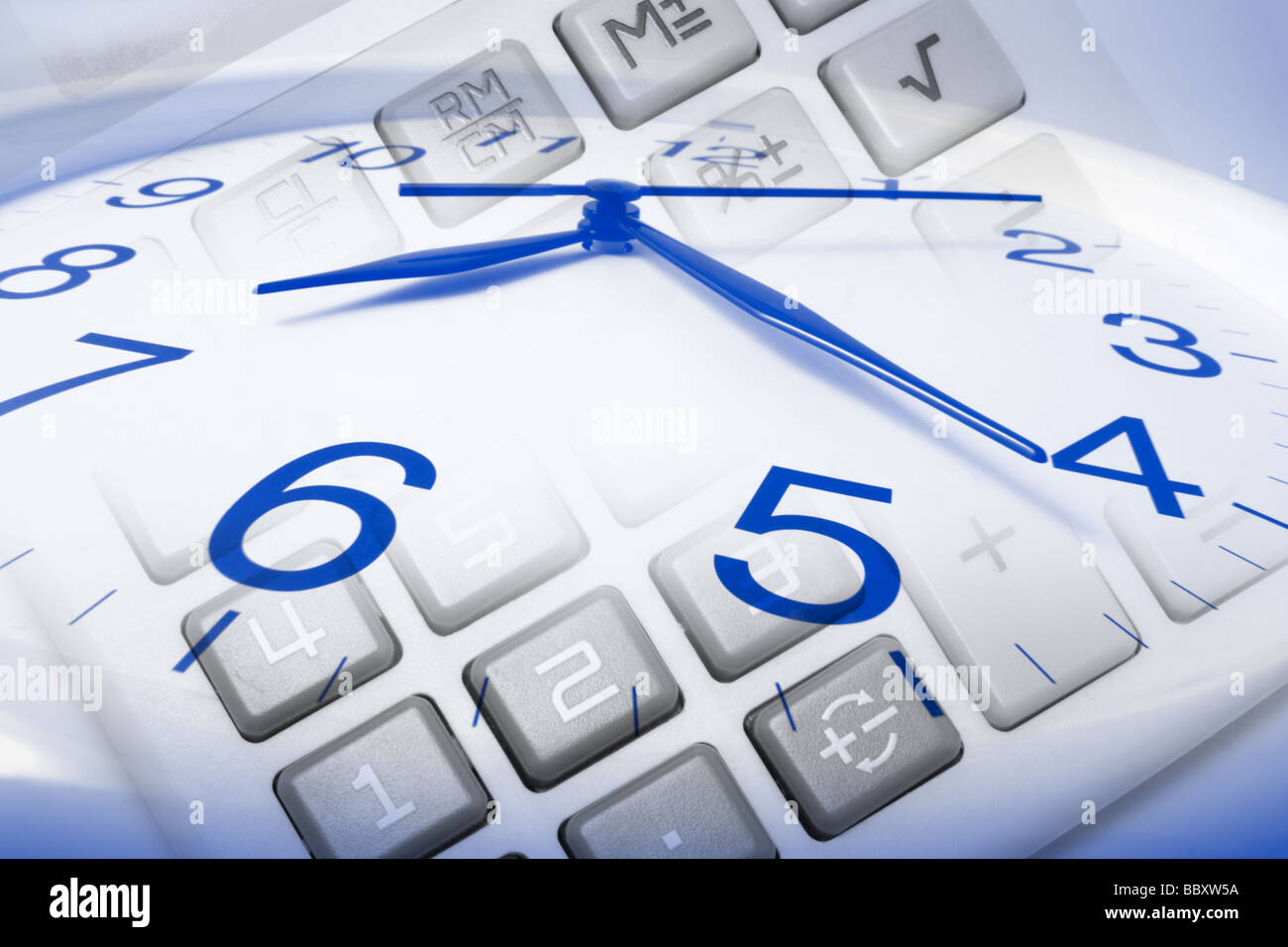 Clock and Calculator Stock Photo - Alamy