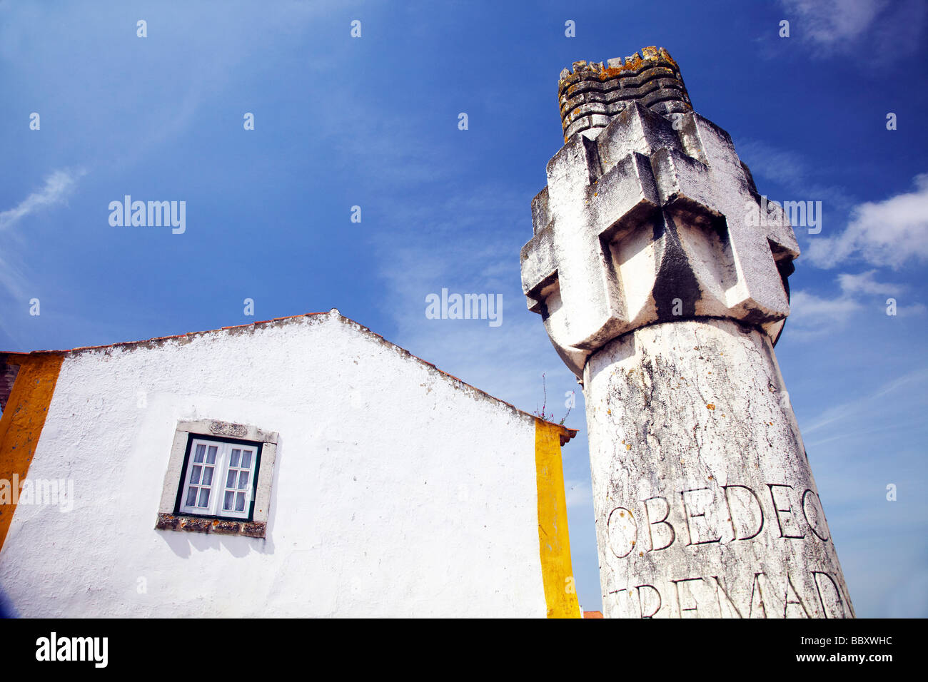 old whitewashed houses,Obidos, Portugal Stock Photo - Alamy