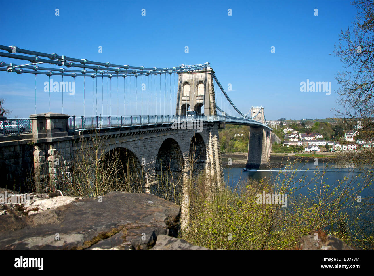 Menai Suspension Bridge Porthaethwy over Menai Straight Built by Thomas ...