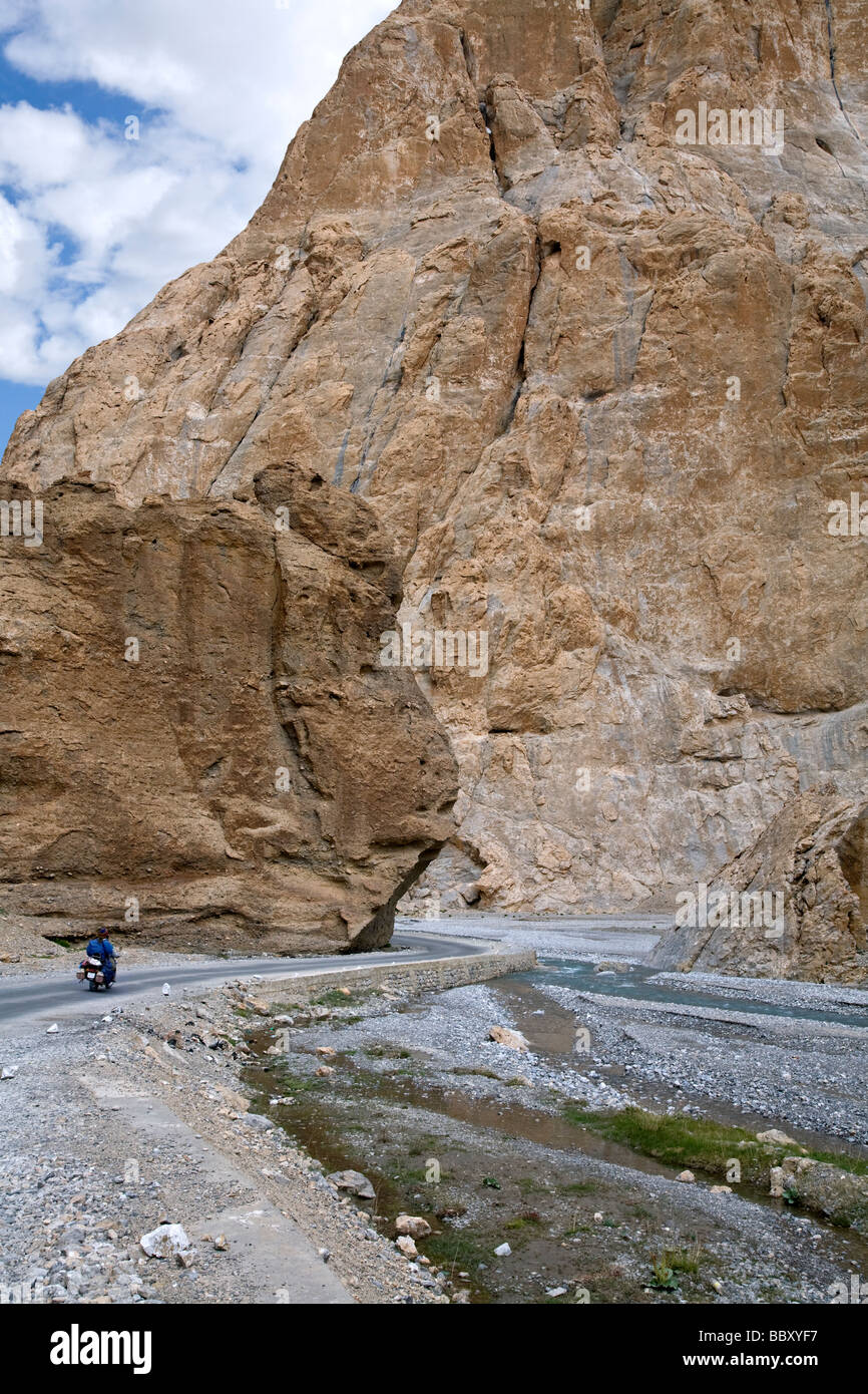 Biker on the road Manali-Leh. Near Upshi. Ladakh. India Stock Photo - Alamy