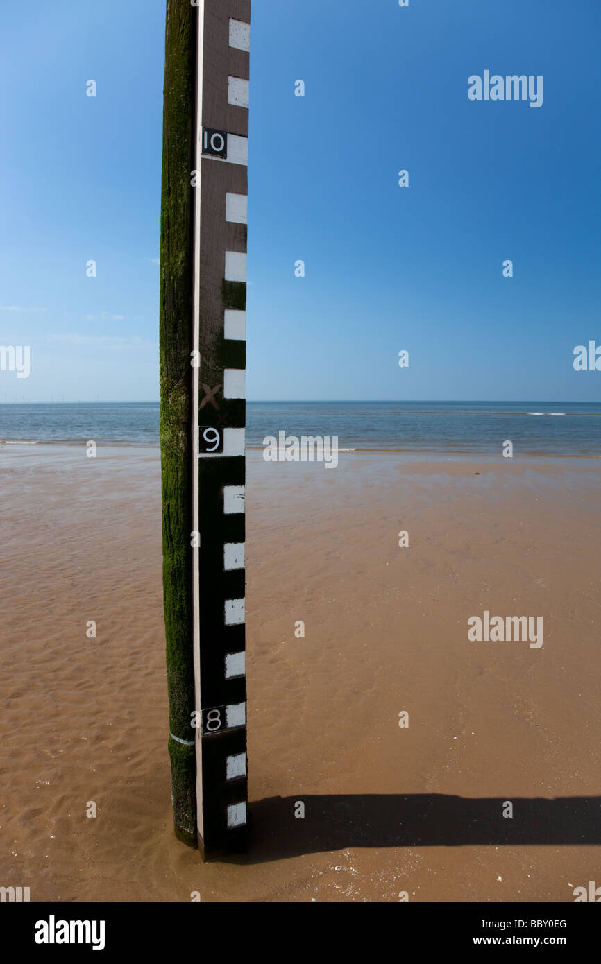 Historical tide measuring pole Stock Photo - Alamy