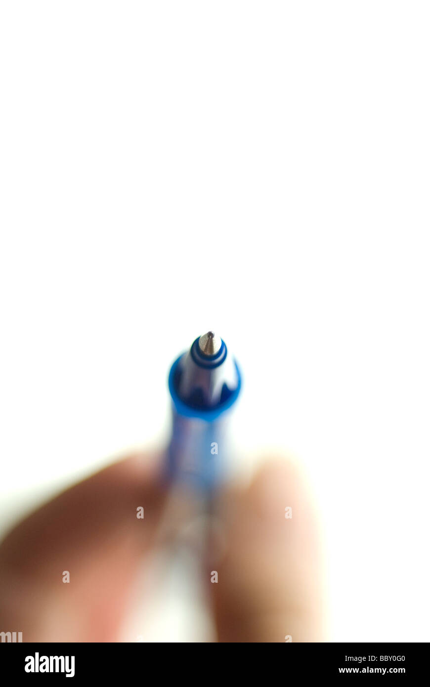 Close-up of a person´s hand holding a pen Stock Photo - Alamy