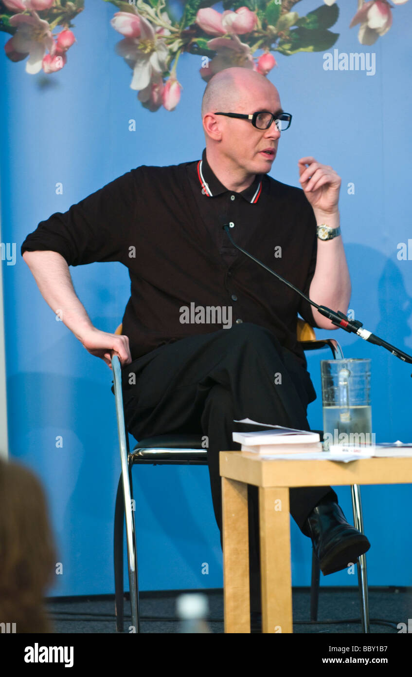 David Peace left British novelist pictured at Hay Festival 2009 author ...