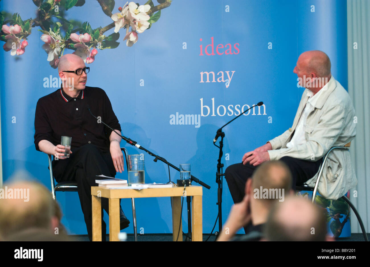 David Peace left British novelist pictured at Hay Festival 2009 author ...