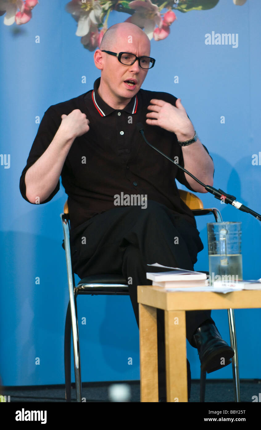 David Peace left British novelist pictured at Hay Festival 2009 author ...