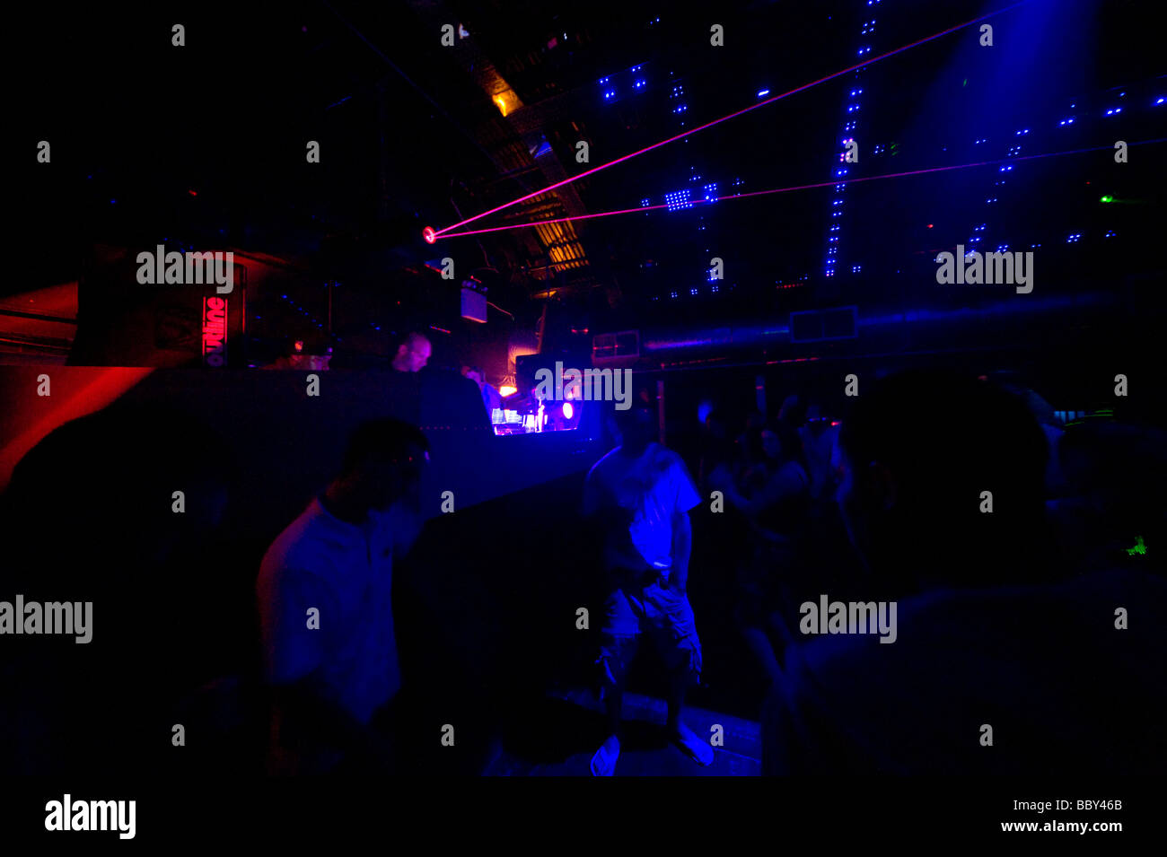 Lasers at a night club Stock Photo - Alamy