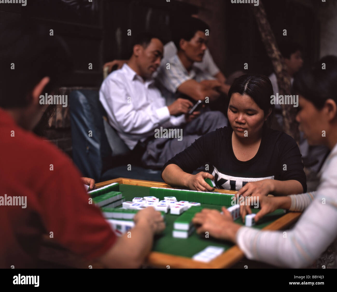 People playing Mahjong, China Stock Photo - Alamy