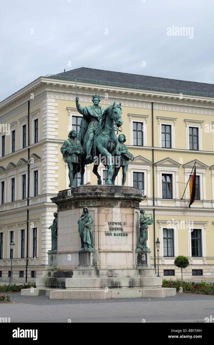 Monument Ludwig I, King of Bavaria, Munich, Bavaria, Germany, Europe ...