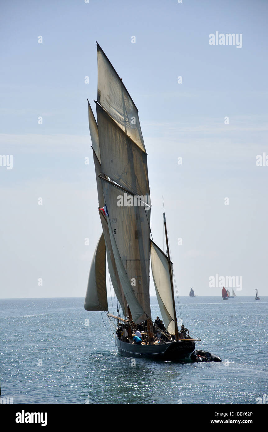 Vintage lugger boats, Looe Festival of the Sea, Looe, Cornwall, England ...