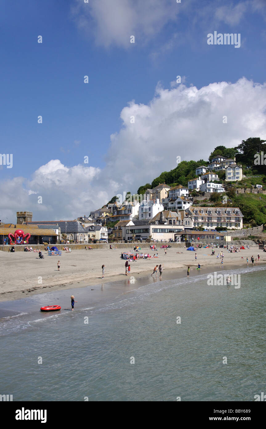 Beach view, Looe, Cornwall, England, United Kingdom Stock Photo - Alamy