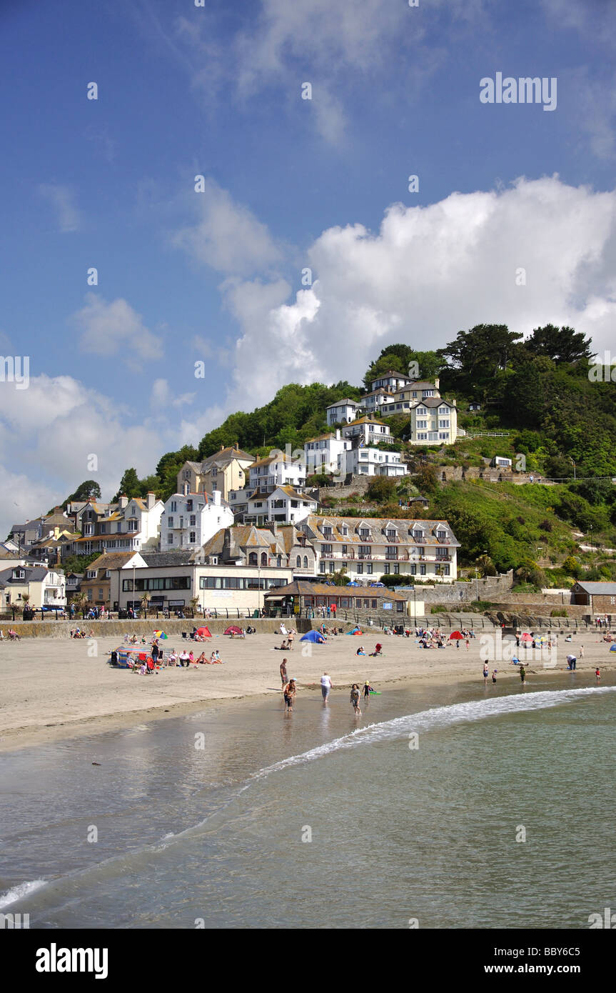 Beach view, Looe, Cornwall, England, United Kingdom Stock Photo - Alamy