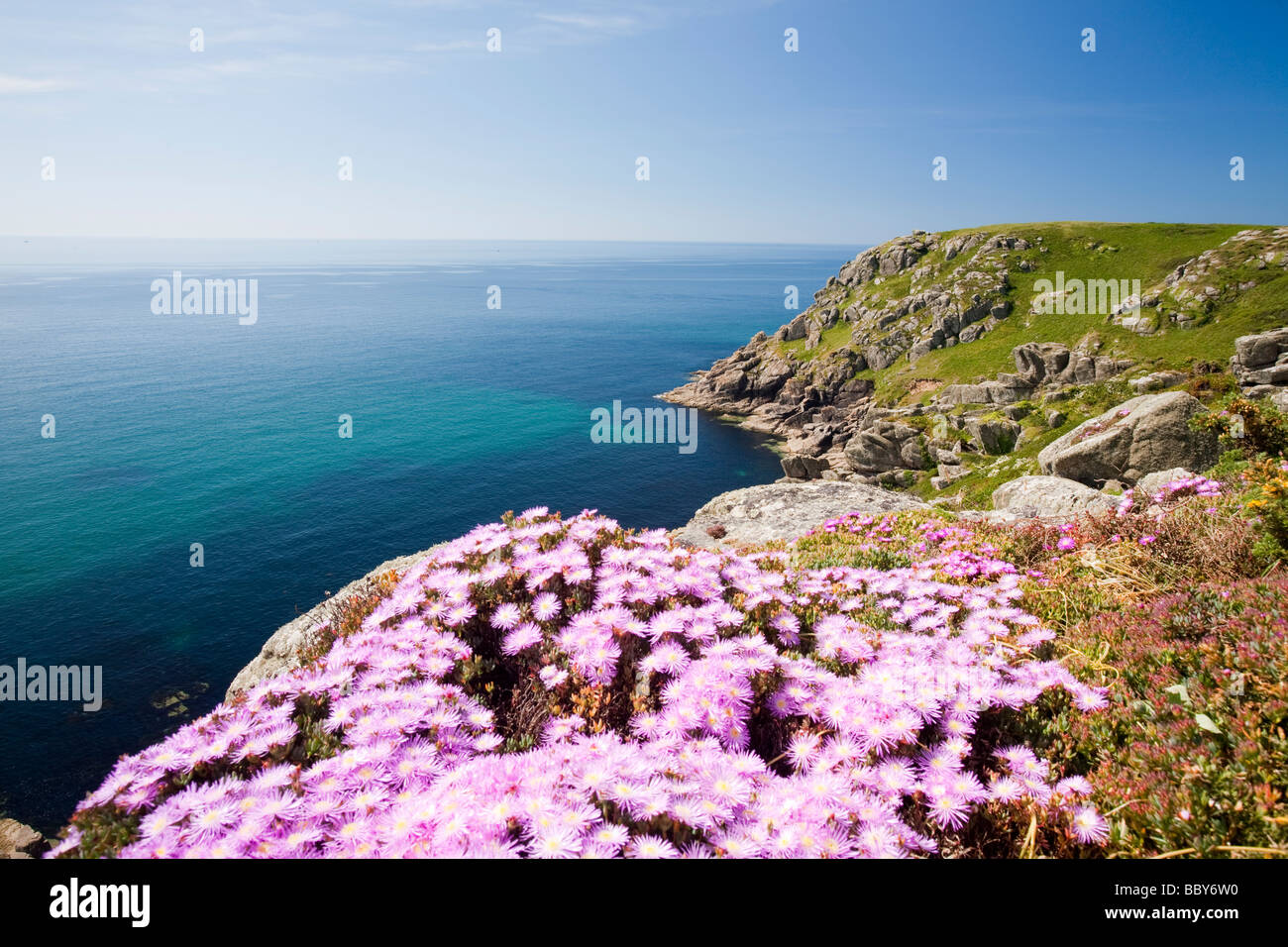 Cornish coastal scenery near Porthcurno UK Stock Photo - Alamy
