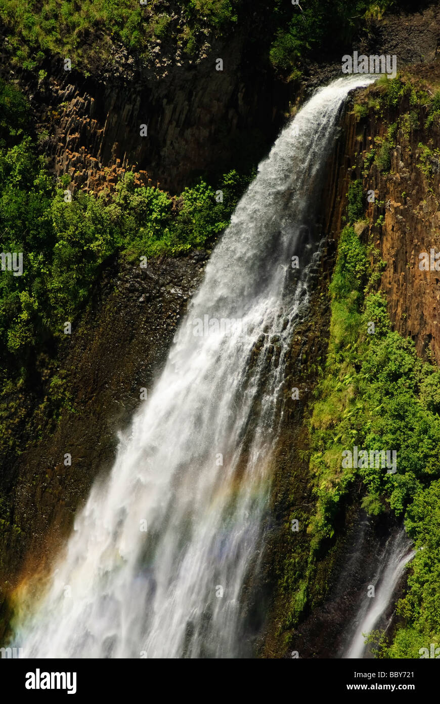 Manawaiopuna falls waterfall otherwise known as Jurassic Falls on the ...