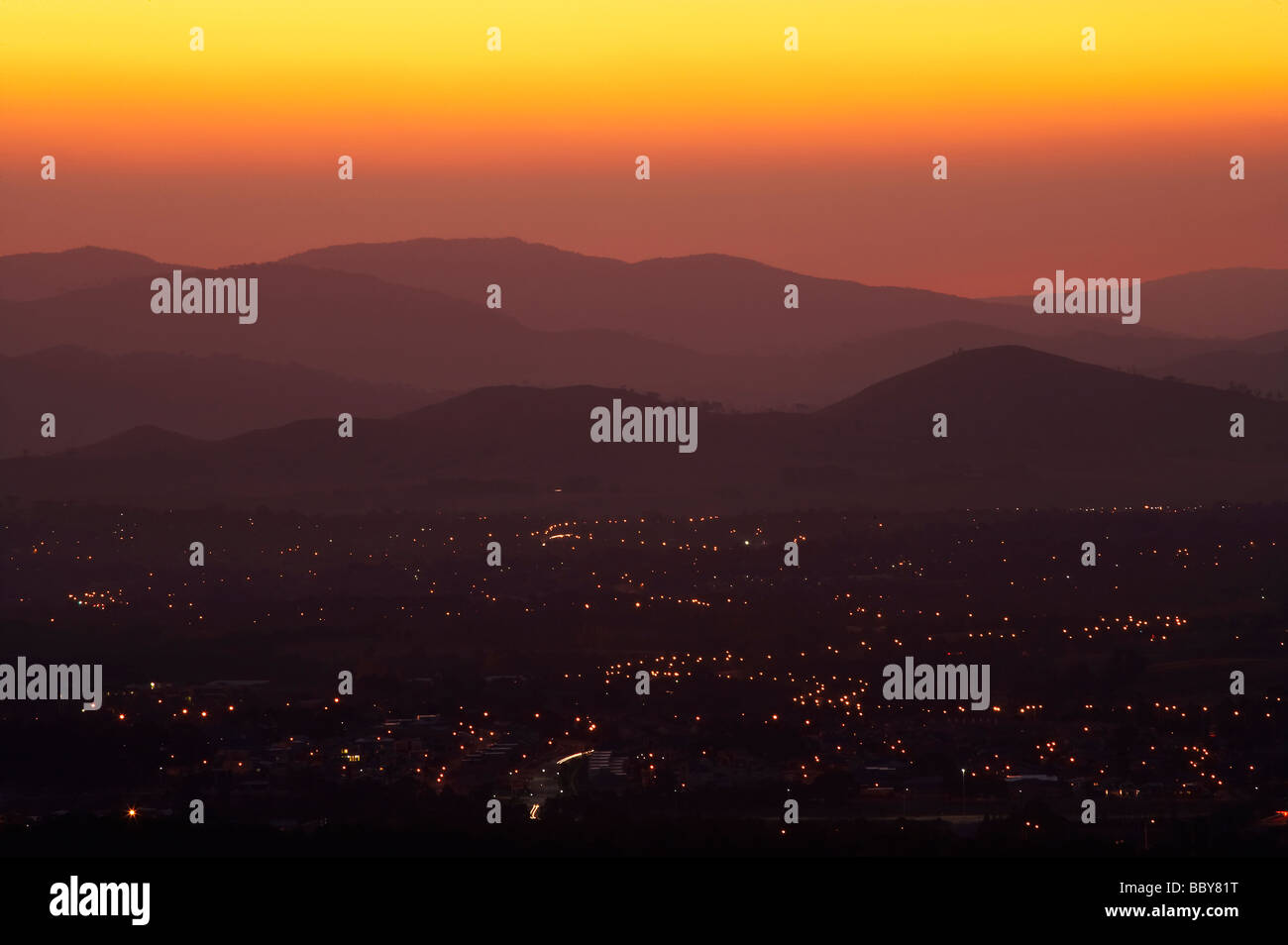 Sunset from Mount Ainslie Canberra ACT Australia Stock Photo - Alamy