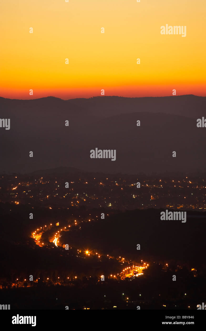 Sunset over from Mount Ainslie Canberra ACT Australia Stock Photo - Alamy