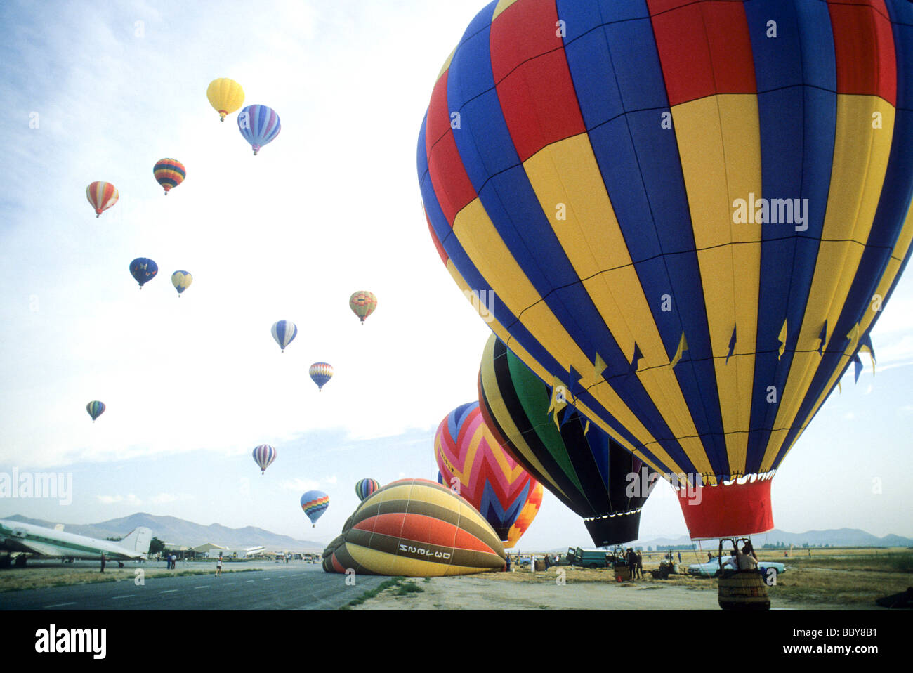 hot air balloons perris california usa sport color fun rise fly high ...