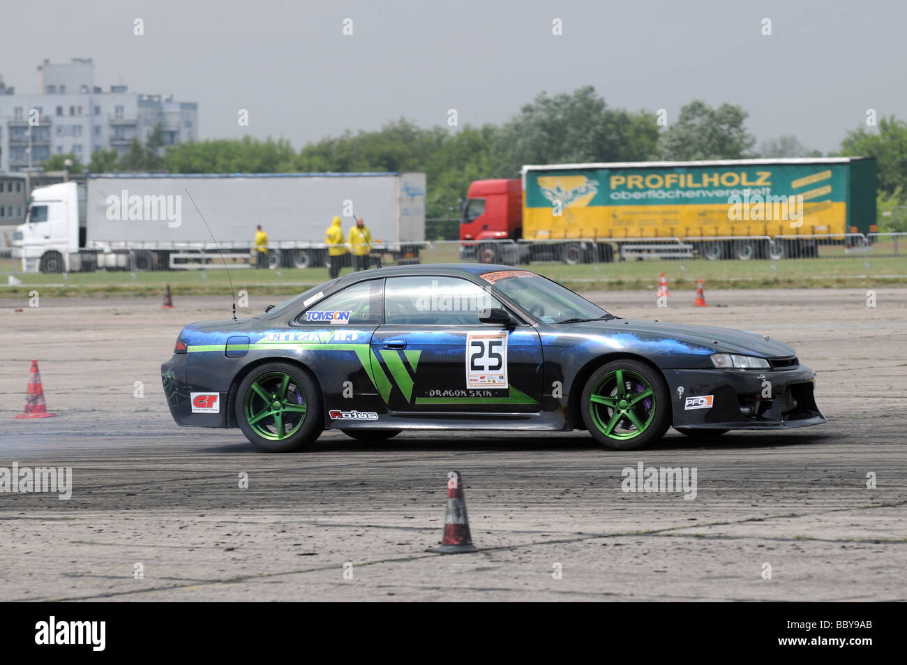 Nissan 200SX S14a car during drift race in Warsaw, Poland Stock Photo ...