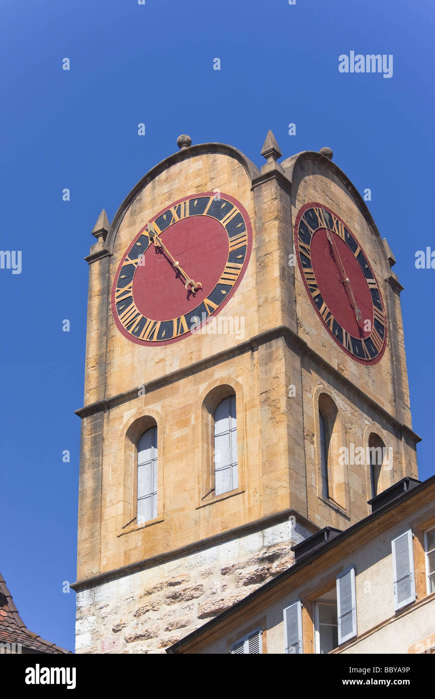 The clock tower (Tour de Diesse) in Neuchatel Switzerland. Charles ...