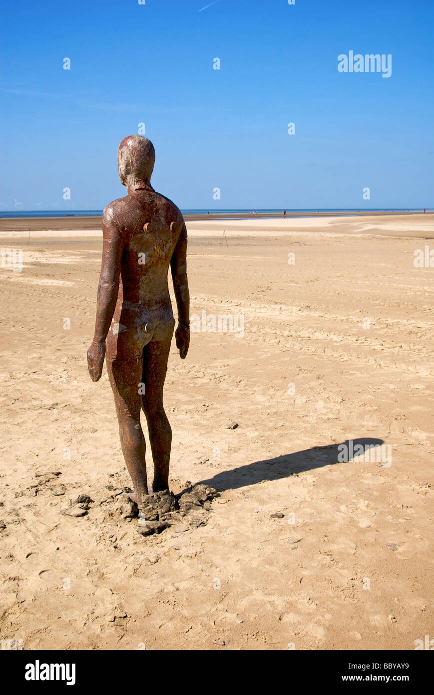 Another Place Anthony Gormley sculpture installation of 100 cast-iron ...