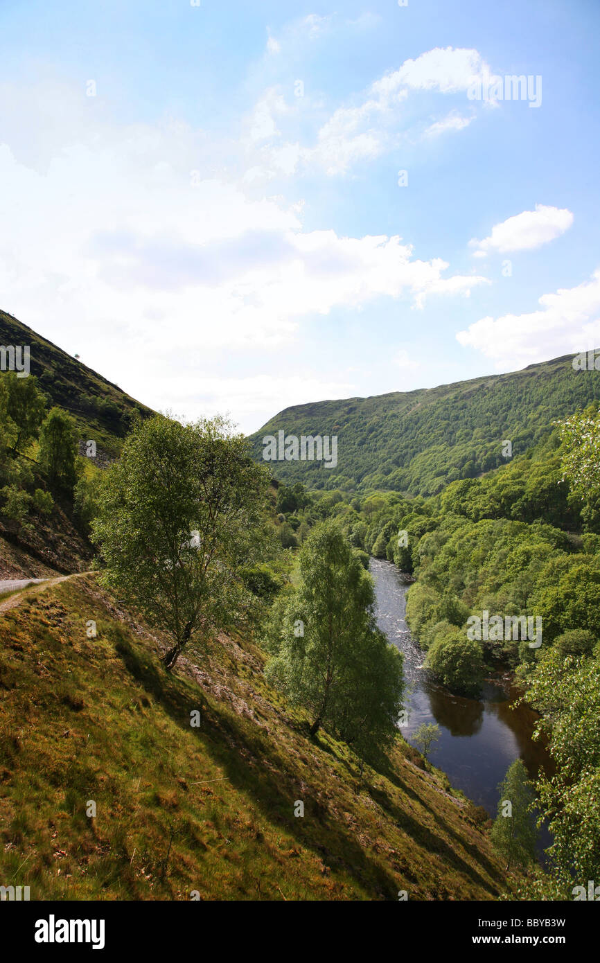 View of the Upper Towy Valley near Ystradffin Stock Photo - Alamy