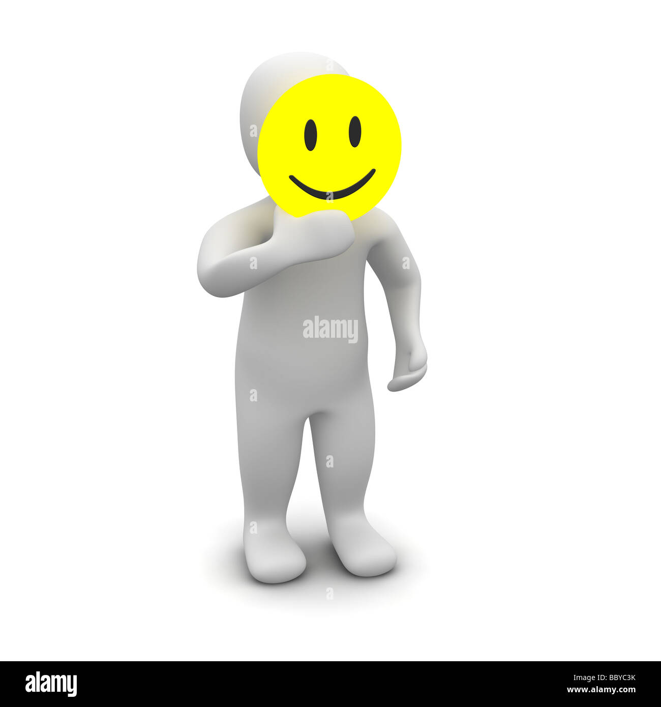 Man with smile mask Stock Photo - Alamy