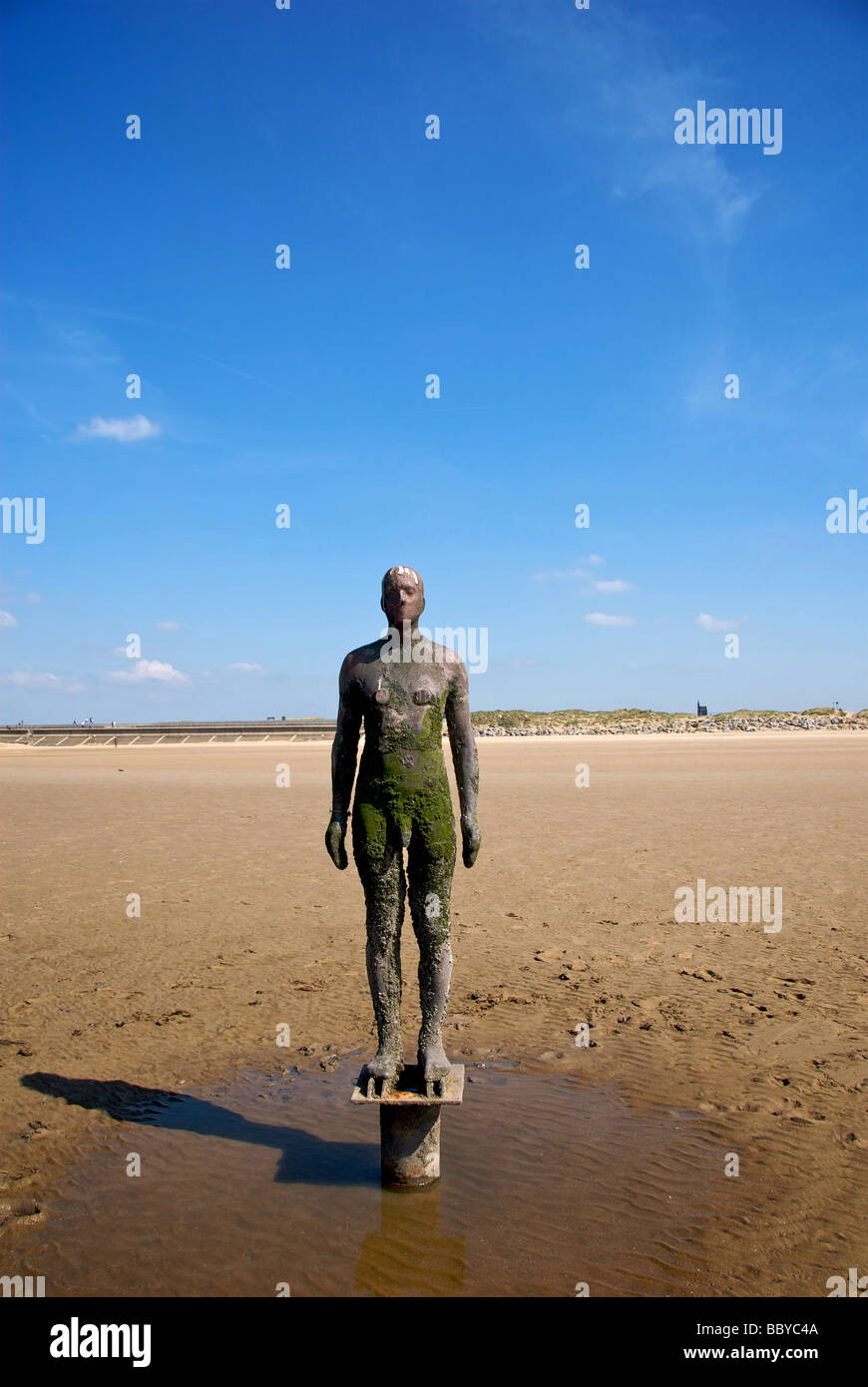 Another Place Anthony Gormley sculpture installation of 100 cast-iron ...