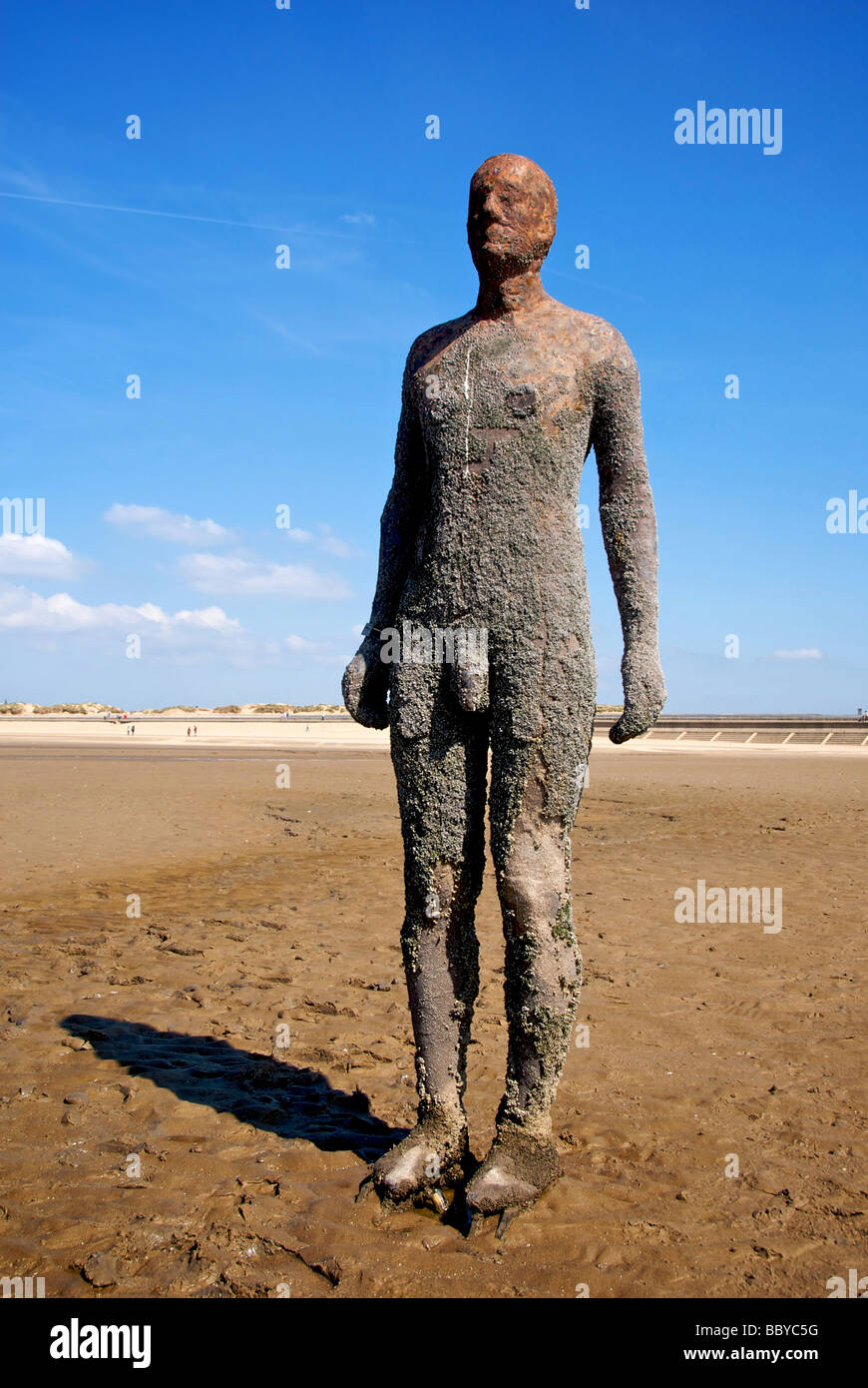 Another Place Anthony Gormley sculpture installation of 100 cast-iron ...