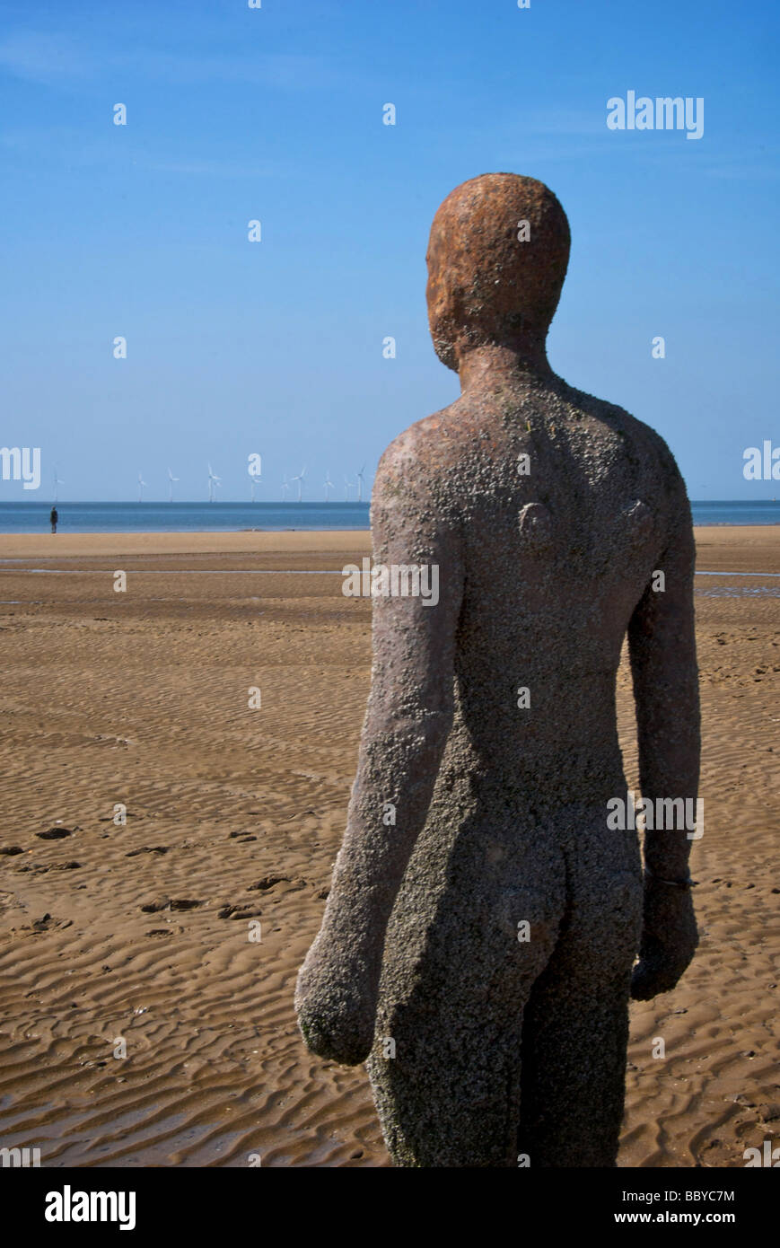 Another Place Anthony Gormley sculpture installation of 100 cast-iron ...