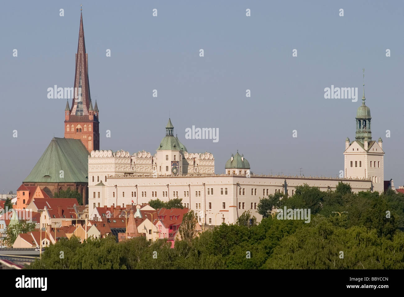 Poland Szczecin Castle & cathedral Stock Photo - Alamy