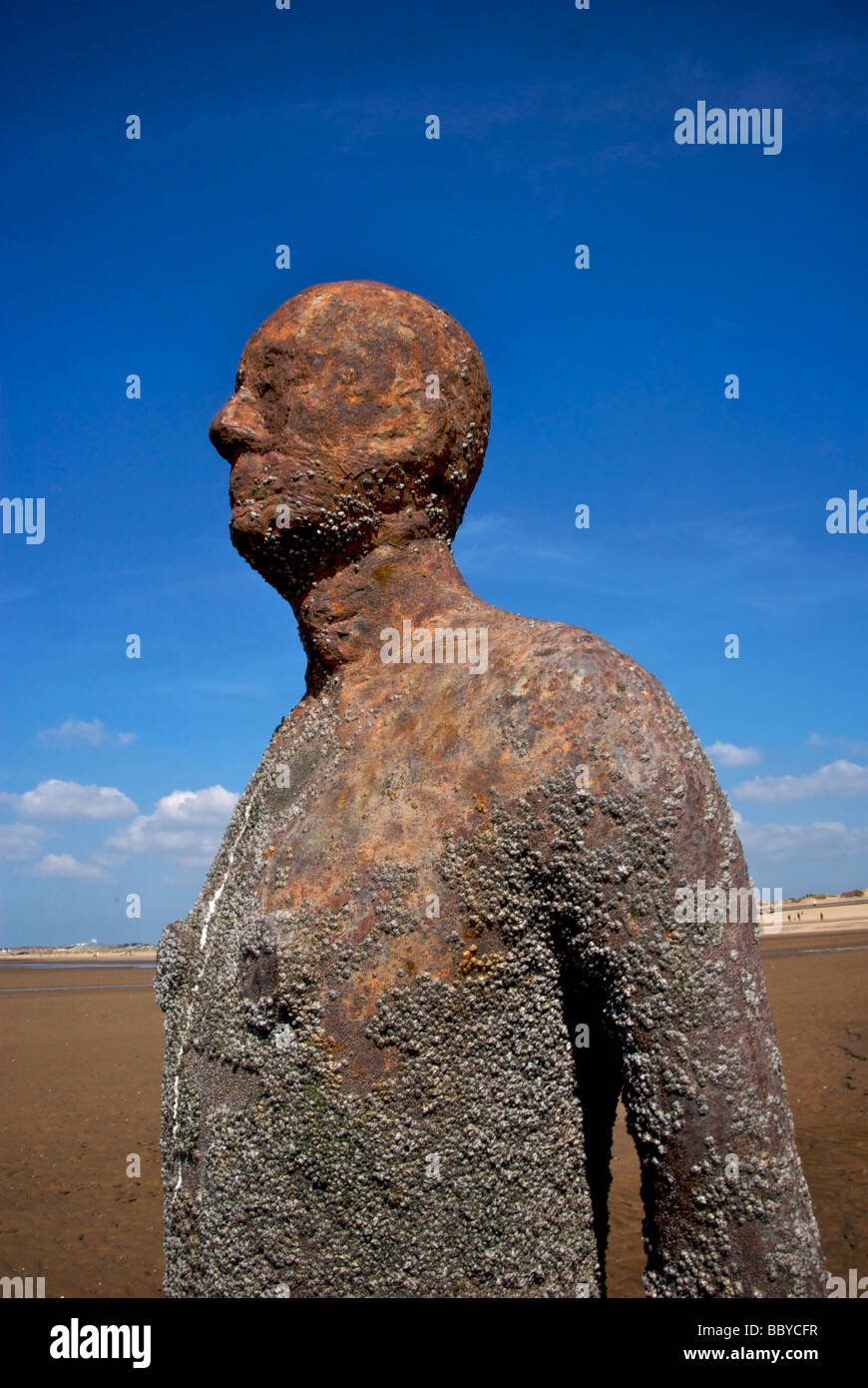 Another Place Anthony Gormley sculpture installation of 100 cast-iron ...
