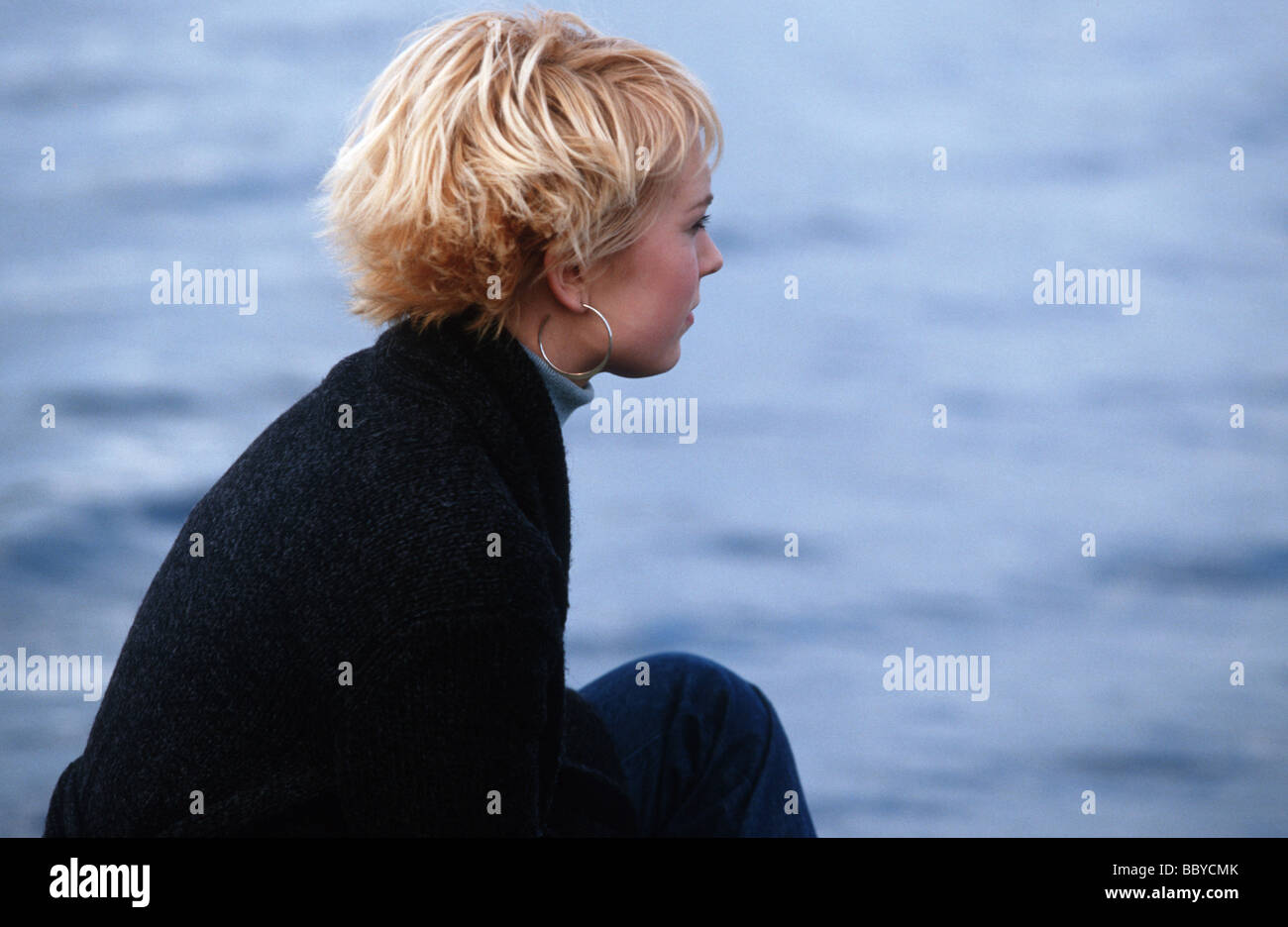 Teen blond introspective hi-res stock photography and images - Alamy
