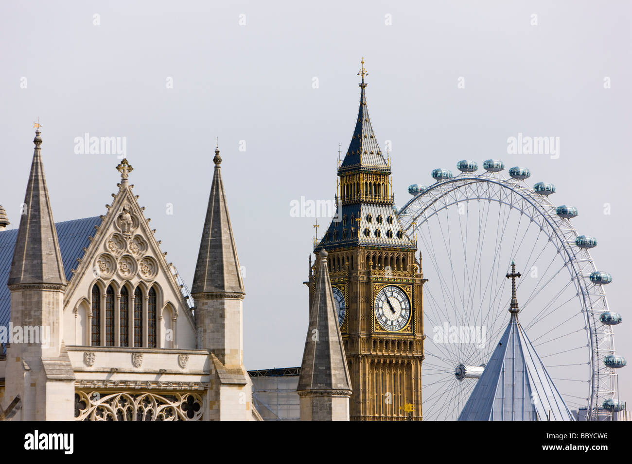 London England UK Big Ben Millennium Wheel ferris Westminster Abbey ...