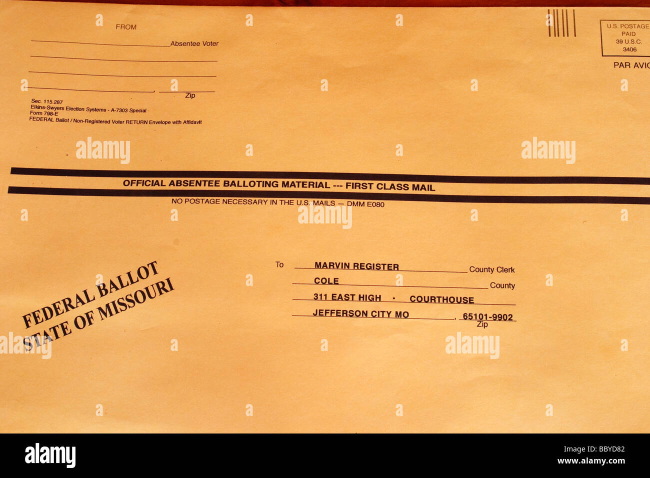 2008 absentee ballot hi-res stock photography and images - Alamy