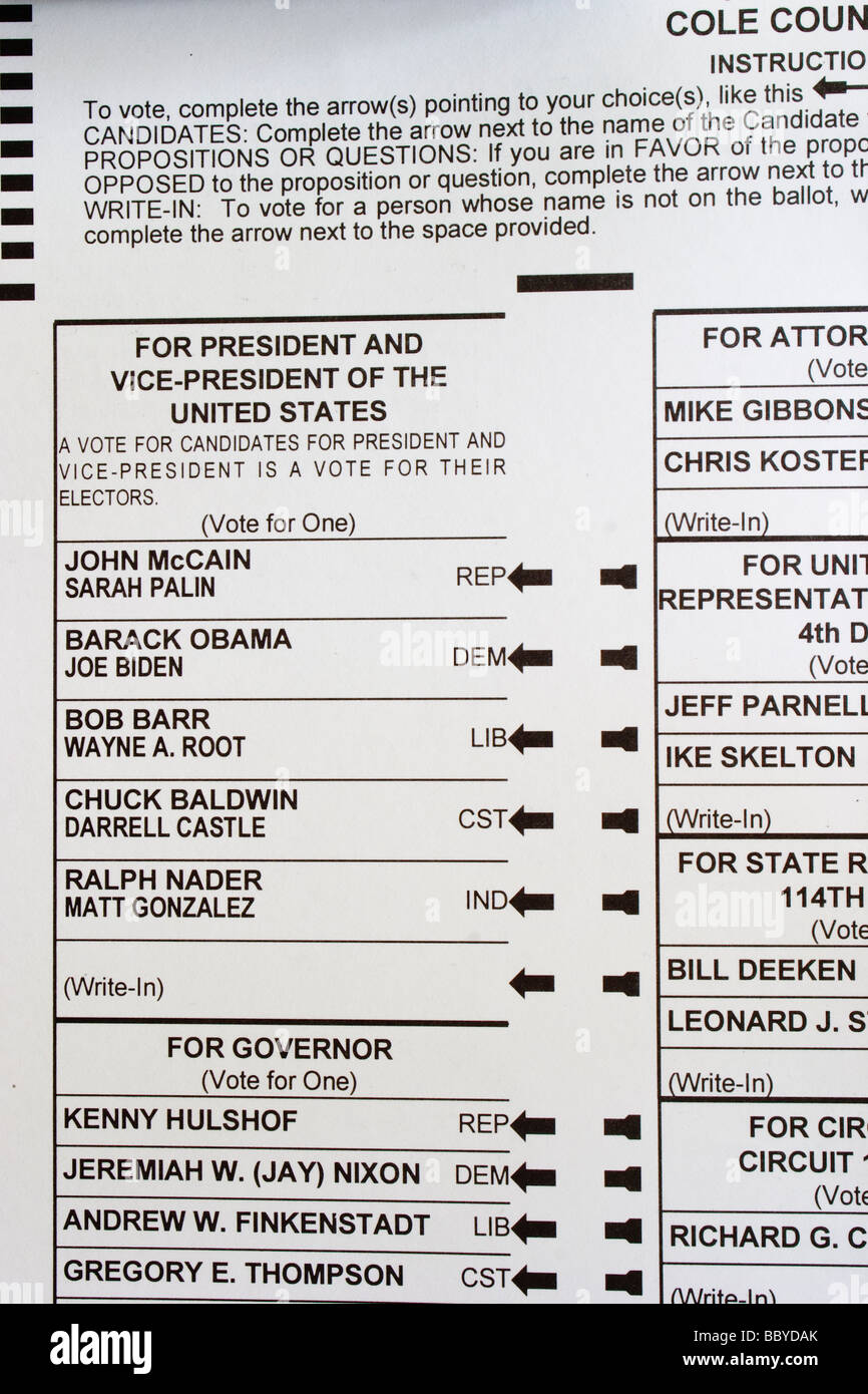 2008 absentee ballot hi-res stock photography and images - Alamy