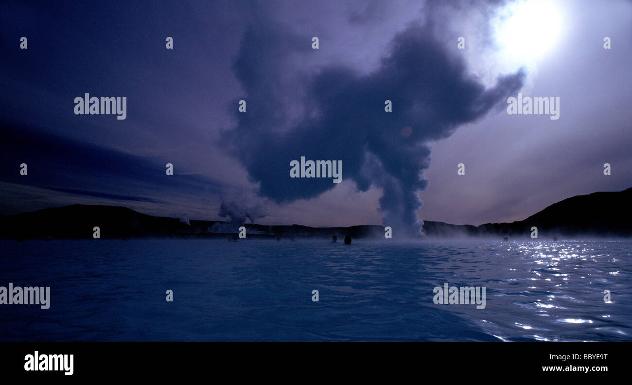 People bathing in hot spring, Iceland Stock Photo - Alamy