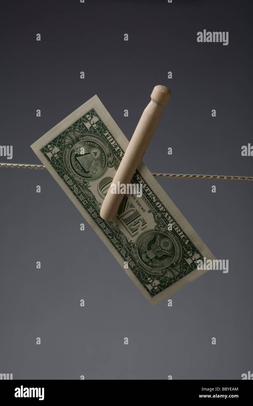 dollar bill on washing line Stock Photo - Alamy