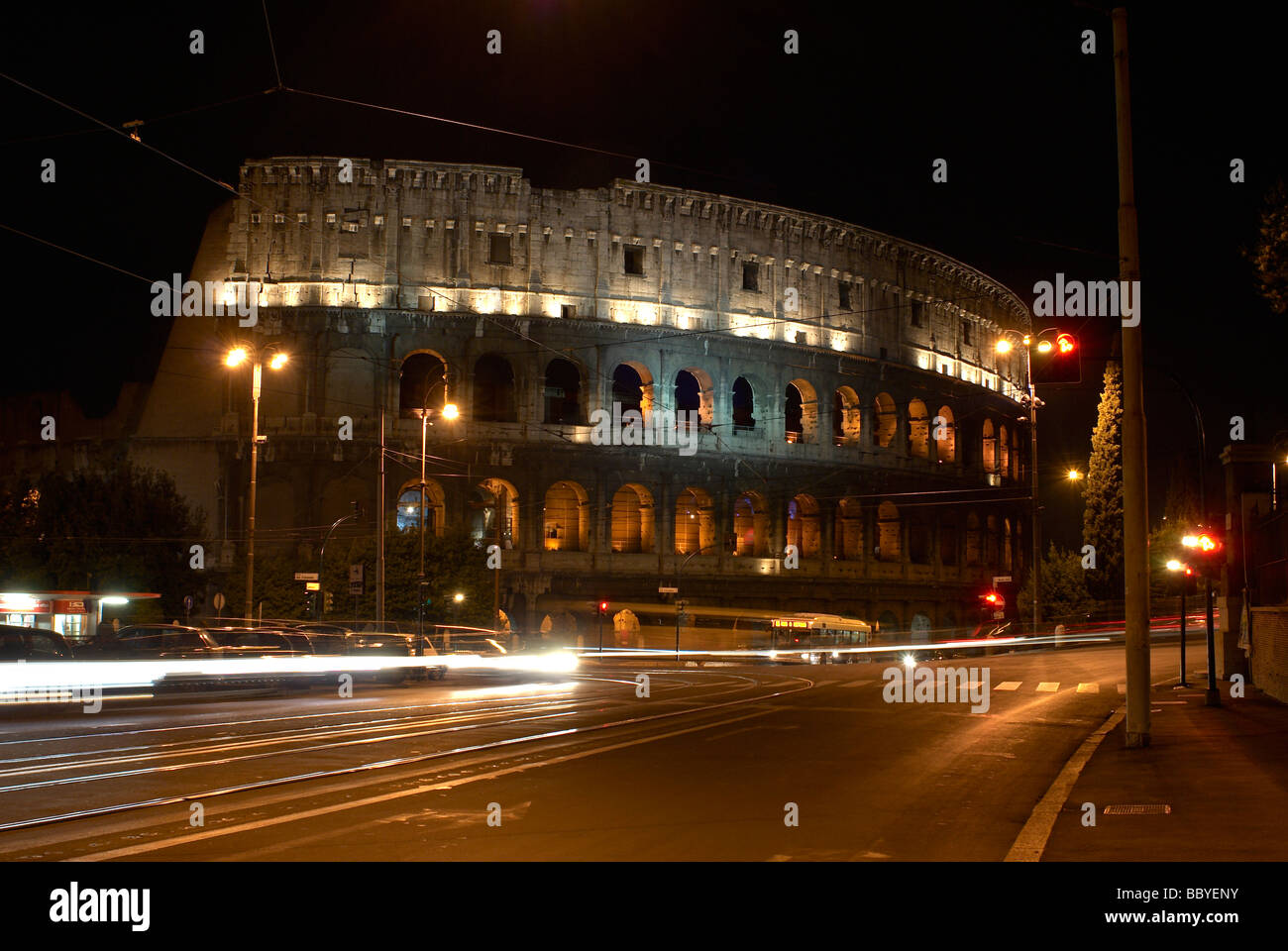 Colosseum at night, Rome Stock Photo - Alamy