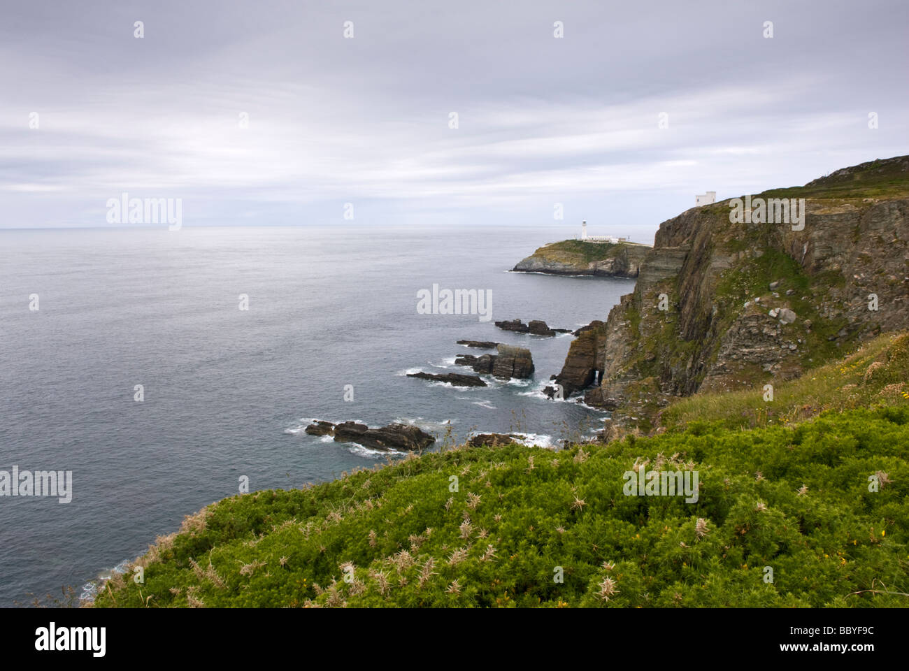 View to South Stack Lighthouse Anglesey Wales Stock Photo - Alamy