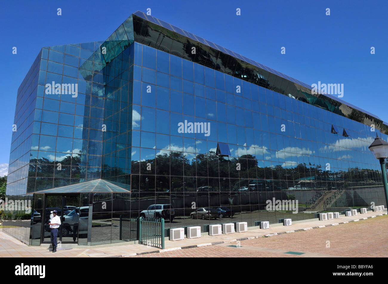Exterior of the glassed Petroda Building in Lilongwe capital of Malawi ...