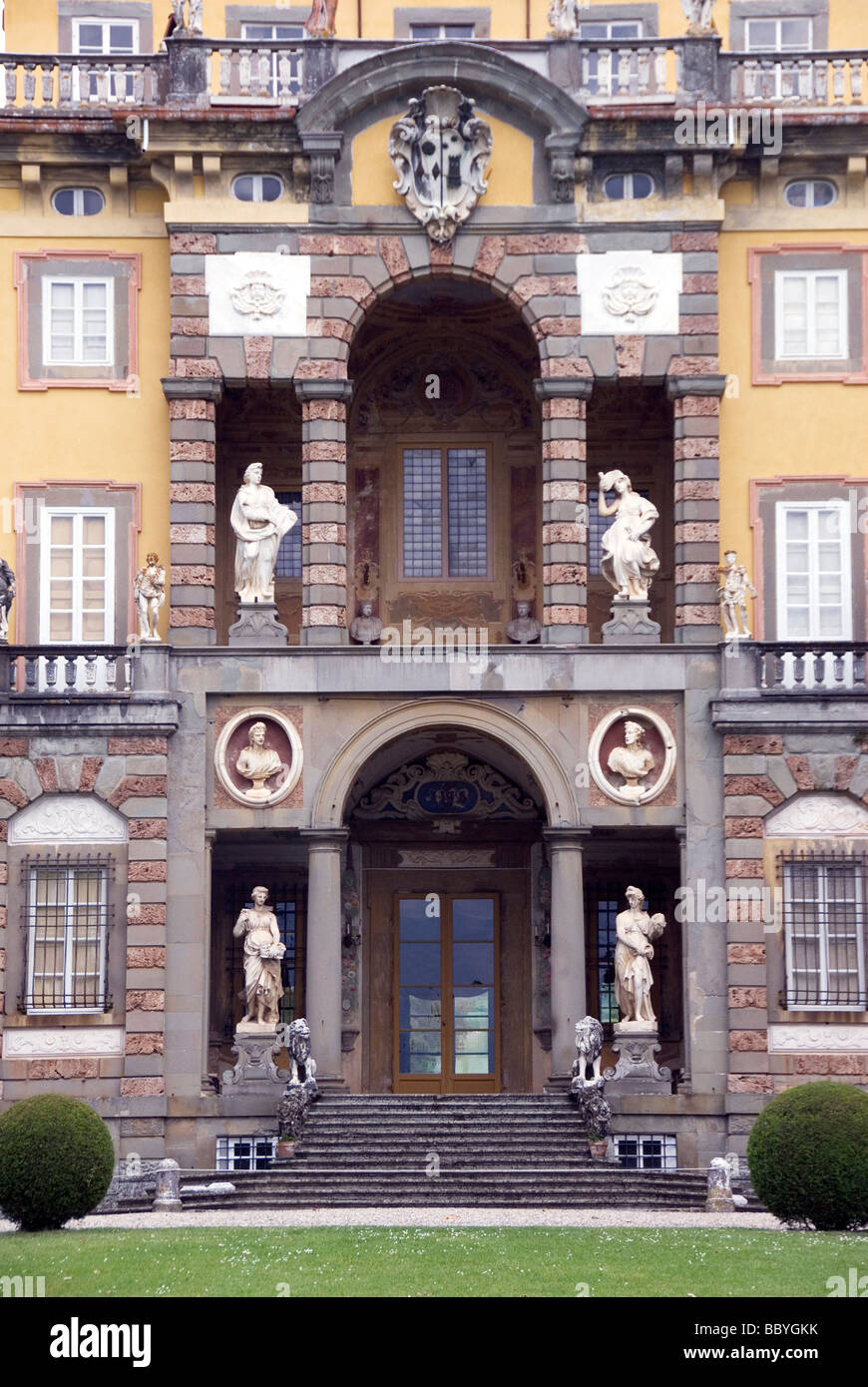 Fron facade detail of Villa Torrigiani Stock Photo - Alamy