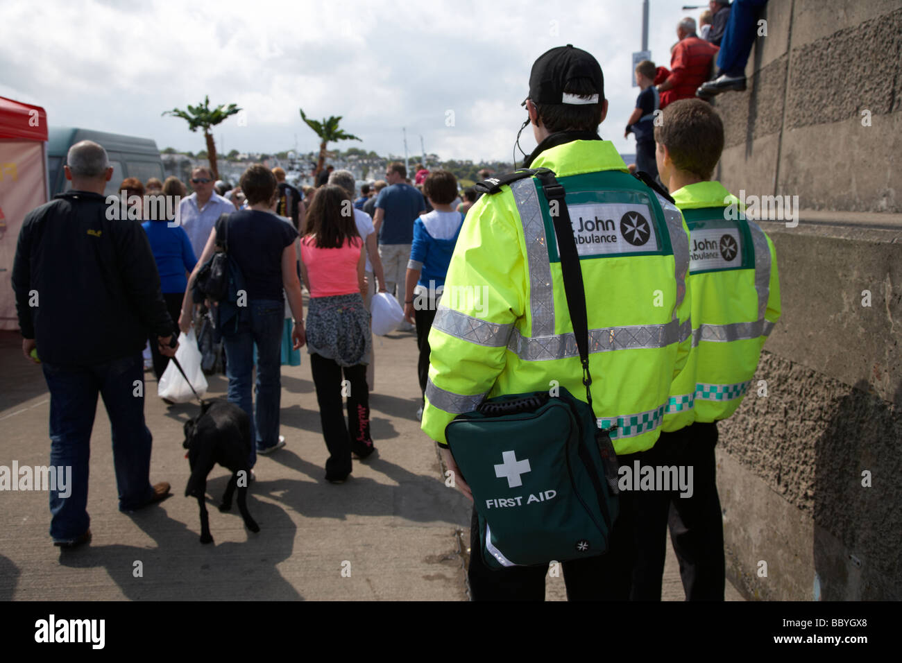 st john ambulance staff on first aid duty at a public event in bangor ...