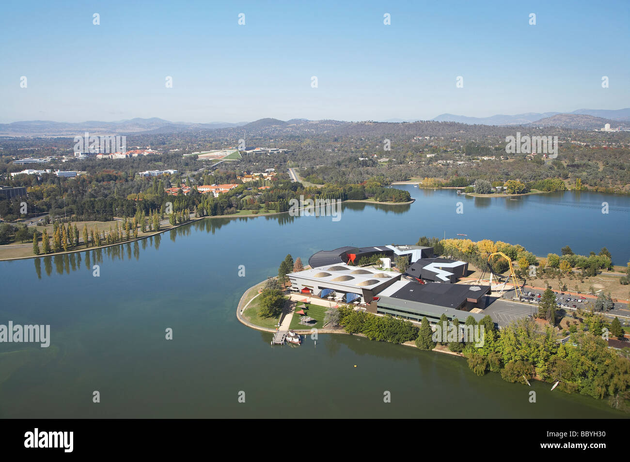 National Museum of Australia Acton Peninsula Lake Burley Griffin Canberra ACT Australia aerial ...
