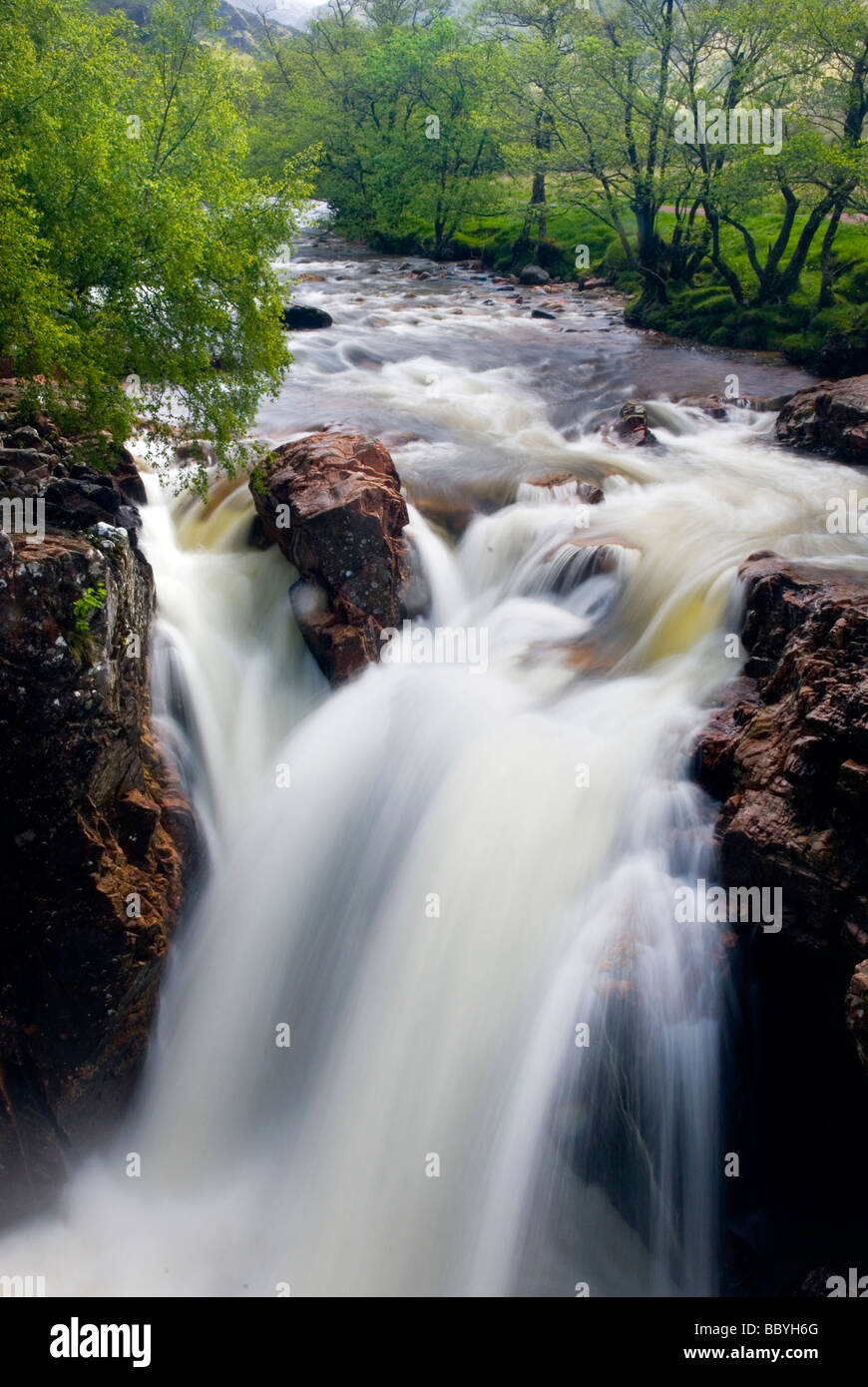 Lower falls of the River Nevis Glen Nevis Scotland Stock Photo - Alamy