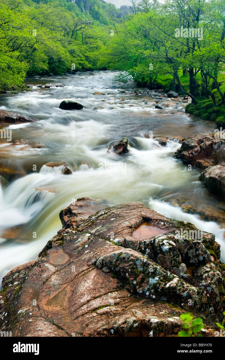 Lower falls of the River Nevis Glen Nevis Scotland Stock Photo - Alamy