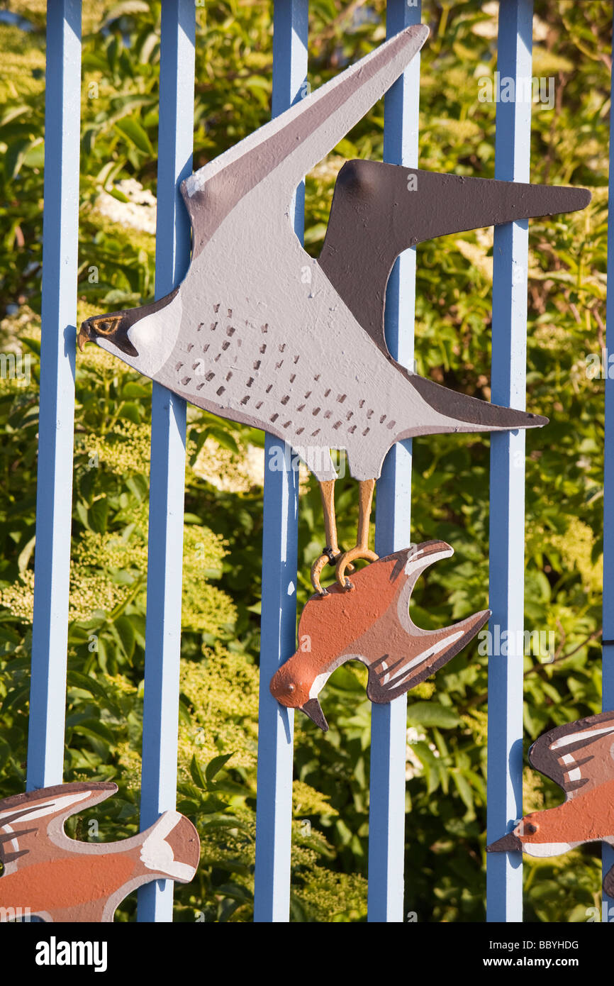 Bird art on railings at Morecambe as part of the regeneration project ...