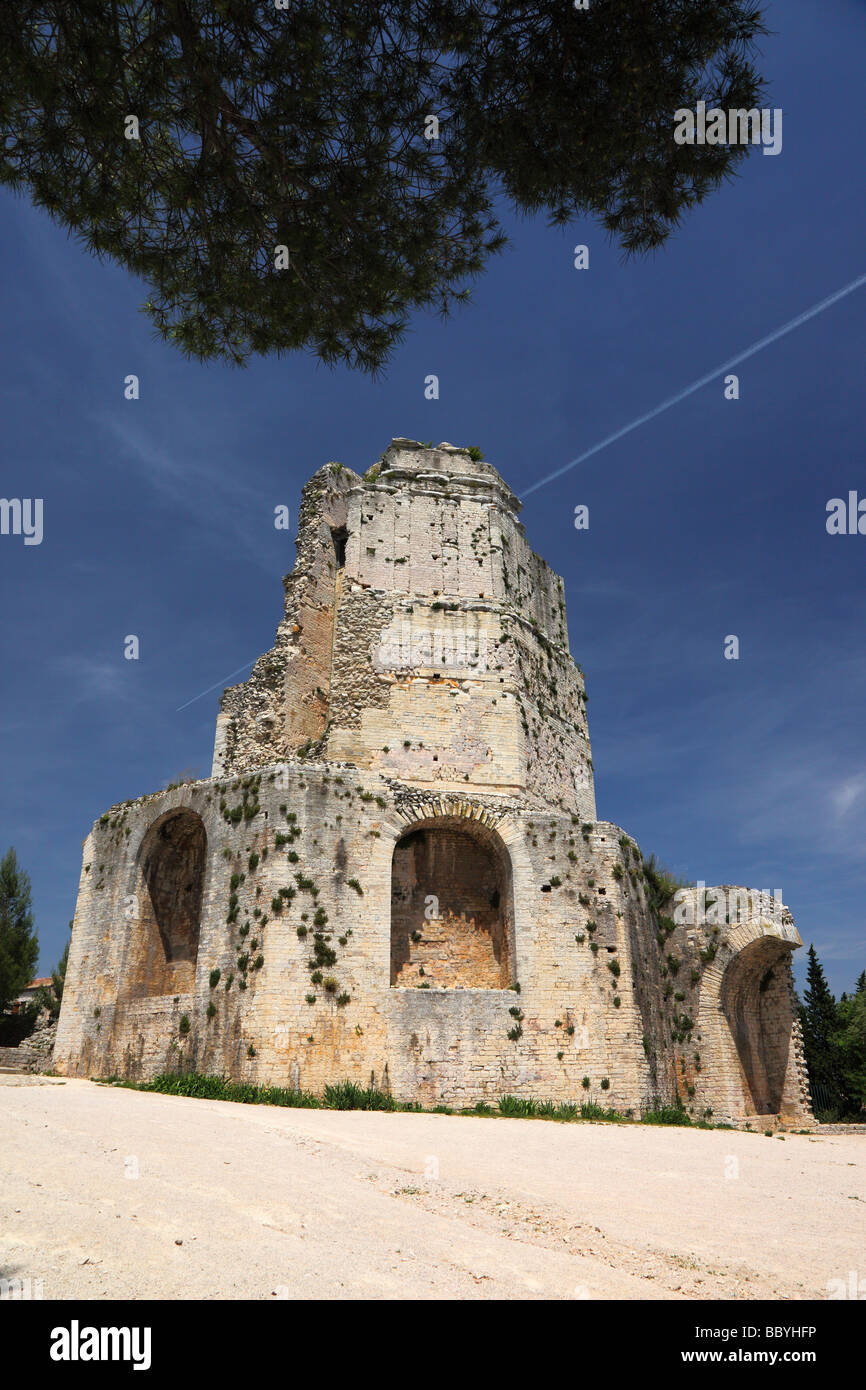 Ancient roman tower Nimes La tour Magne Languedoc-Roussillon France ...
