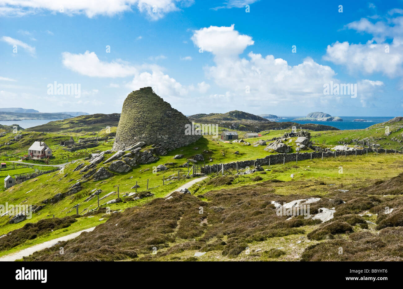 General view of Doune Broch Carloway on the west coast of Lewis in the ...